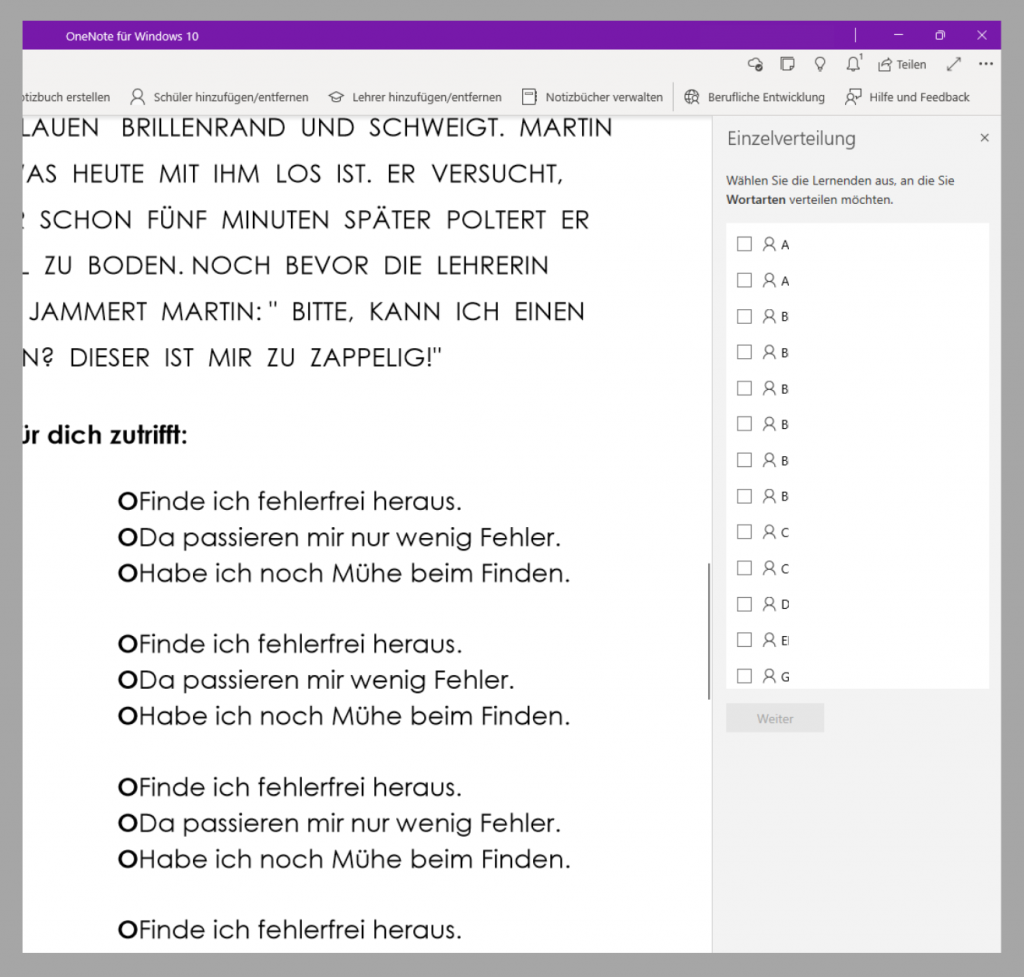 SFA Unterrichten mit OneNote Classroom – SITAS